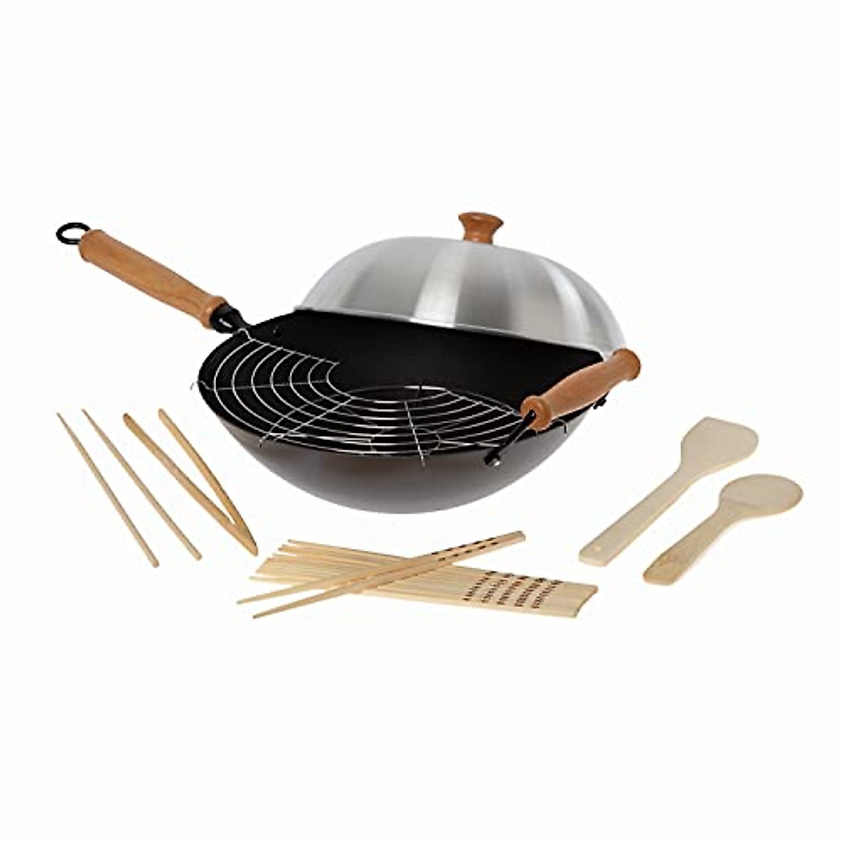 Joyce Chen 22-9938, Pro Chef 14 Inch 10 Piece Excalibur Non-Stick Wok Set