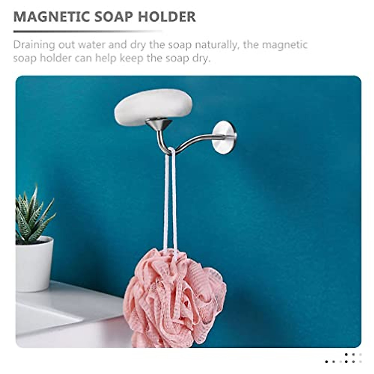 Veemoon Magnetic Soap Holder Shower Soap Holder Bath Soap Liquid Bathing Accessories Soap Bar Holder for Shower Bar Soap Holder Magnetic Wall Soap Holder Stainless Steel Drain Rack