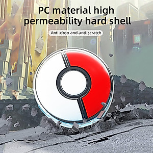 Teyomi 2 in 1 Carrying Case for Pokémon GO Plus + 2023 with Carabiner, Clear Hard Case for Pokemon Go Plus Plus with Clip, Protective Shockproof Hardshell Portable Organizer with Hand Strap(Black)