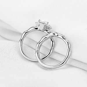 DovEggs Moissanite Wedding Band for Women 14K Gold QUALITY Silver 0.45CTW 1.8mm GHI Moissanite Lab Created Diamond Half Eternity Wedding Band with Band 2.4mm Width（7.5）