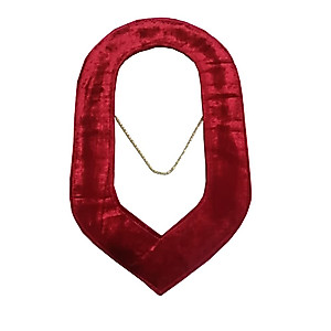 Masonic regalia Shriner Chain collar red velvet backing golden chain 16 jewels plus 2 stars Collar
