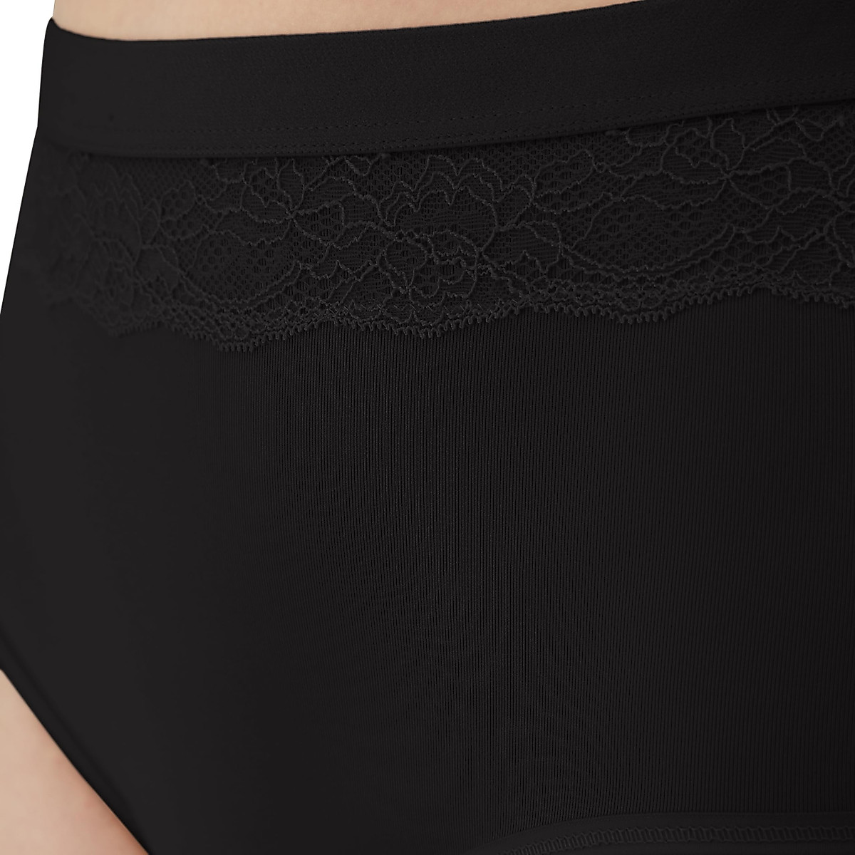 Bali Women's Beautifully Confident Light Leak & Period Protection Hi Cut, Black, 8