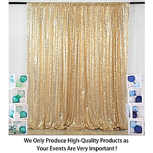 ShinyBeauty Sequin Backdrop 7ftx7ft Light Gold Sequin Fabric Backdrop Drapes Sparkle Backdrop for Photoshoot Glitter Backdrop for Parties Happy Birthday Backdrop