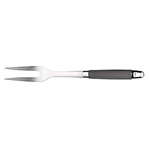 Anolon SureGrip Stainless Steel Meat Fork/Kitchen Tool, 13.25 Inch, Gray,46288