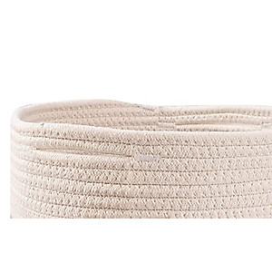 CubesLand Storage Cube Basket Bins 11x11'' for Cube Storage Organizer/Shelves,Woven Baskets for Organizing /Storage,Cube Shelves Cloth Closet Basket Bins, Rope Storage Bins 4 Packs Off White/Light Brown