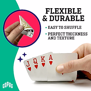 Copag 1546 Design 100% Plastic Playing Cards, Poker Size (Standard) Green/Burgundy (Regular Index, 1 Set)