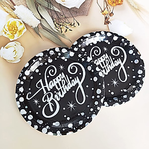 Happy Birthday Plates and Napkins Party Supplies Set for 20 Guests,Birthday Tableware Set for Happy Birthday Table Decorations Supplies Party Dessert Plates Party Napkins