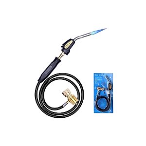 Propane Torch,Wale&Morn Propane Torch Head,Welding Torch,Mapp Gas Torch,Hose Length 1.5M,Maximum Operating Temperature 1900℃/3600℉ for Welding, HVAC, Brazing, Barbecue or Plumbing