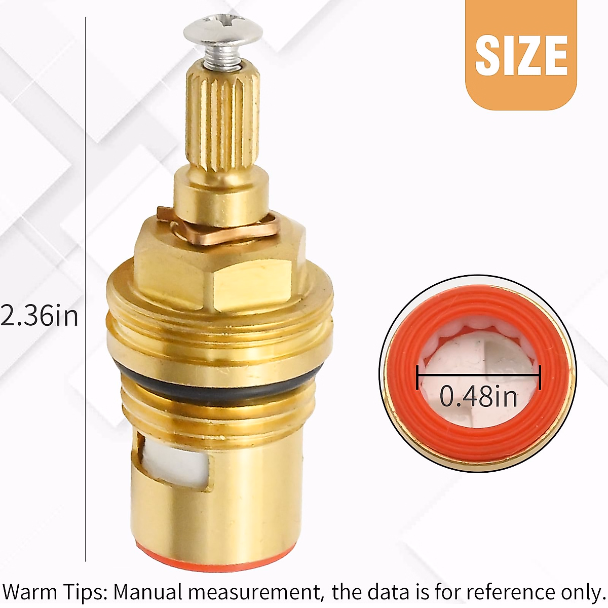 VIKKSAER 2PCS 1/2 Inch Hot & Cold Ceramic Cartridge, 2 Hole Mount Tap Faucet Cartridges, Replaces 45882000 45883000