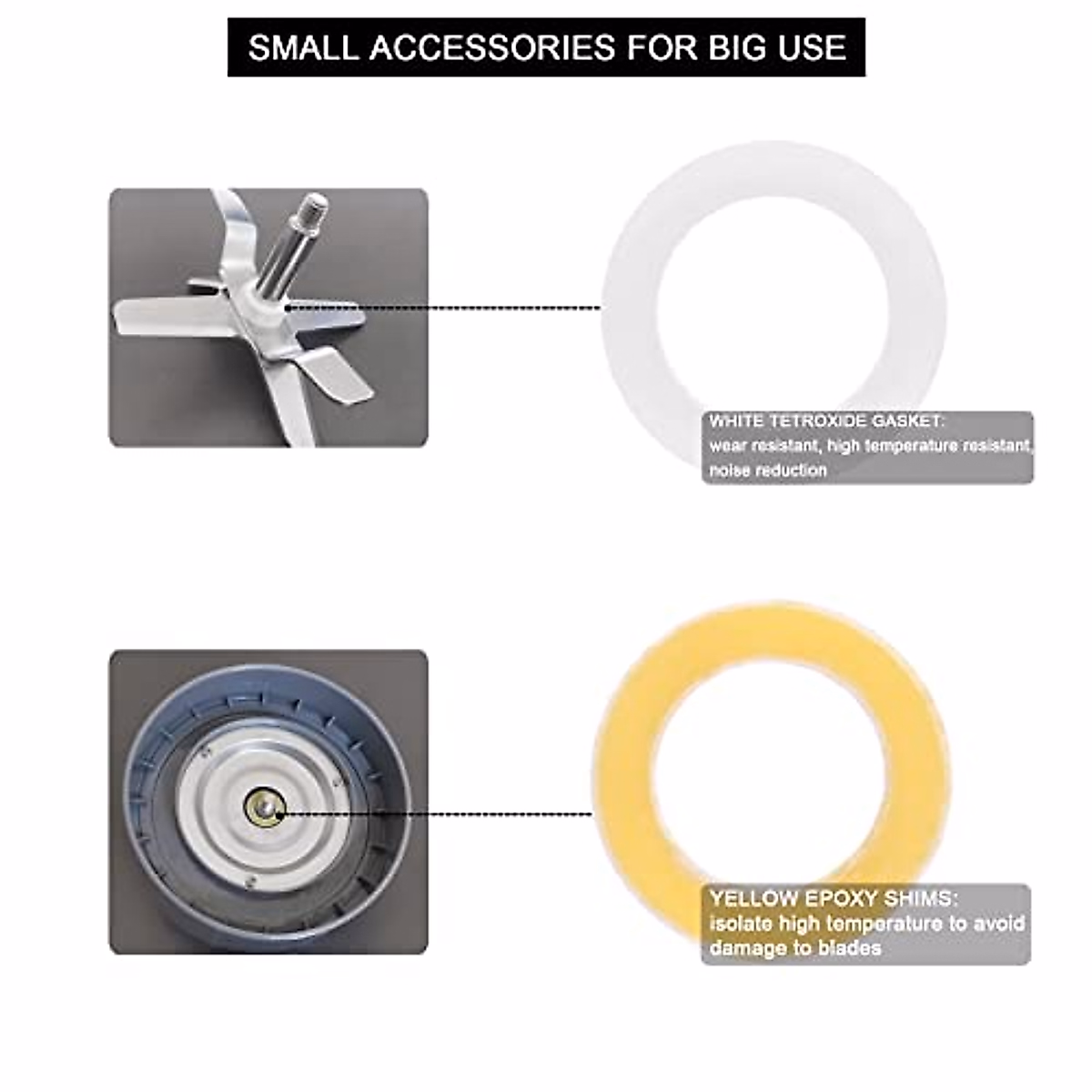 8 Pieces Replacement Parts Extractor Blade Compatible with Nutribullet Pro Blender 900 Series Premium Set of Blender Replacement Accessories with Mono-Wing and Cross Blade Replacement Sealing Gaskets