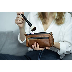 KomalC Leather Pencil Pouch pen case Craft Tool holder For Office Work gift for artists.