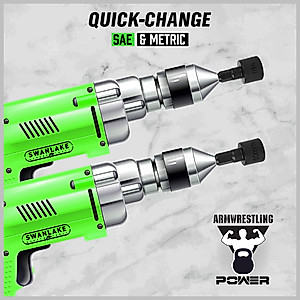 SWANLAKE 20PCS Power Nut Driver Set for Impact Drill, 1/4” Hex Head Drill Bit Set SAE and Metric