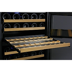 Allavino 24" Wide FlexCount II Tru-Vino 56 Bottle Single Zone Black Right Hinge Wine Refrigerator