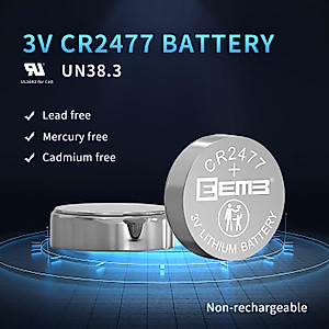 EEMB 5 Pack CR2477 Battery 3V Lithium Battery Button Coin Cell Batteries 2477 Battery DL2477, ECR2477 for Electronic Candle, Light, Remote Control, Key Fob, Alarm, Contact Sensor, Smart Devices…