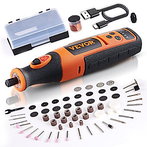 VEVOR Rotary Tool Kit Cordless 118PCS, 8V Power Rotary Tools 5000-25000RPM Variable Speed with A Universal Chuck, 5 Speeds for Grinding, Sanding, Milling, Carving, Cutting and Polishing