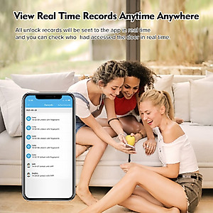 KISSTY Smart Fingerprint Door Lock, Biometric Door Lock, Keyless Entry Door Lock with Handle Fingerprint Door Knobs Door Handle with TTlock APP for Bedroom Home Office Apartment Hotel Brushed Nickel