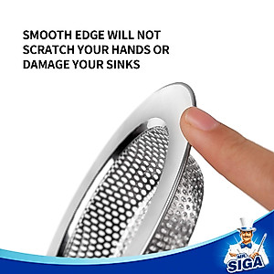 MR.SIGA Kitchen Sink Strainer, Stainless Steel Sink Drain Strainer, Dishwasher Safe, Outer Diameter4.4 inch/11.2cm, Inner Diameter 3 inch/7.6cm, Pack of 3