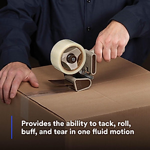 Scotch - 21200190087 H180 Industrial Packing Tape Dispenser for 2" Tape – Lightweight and Portable for Commercial Packaging, Shipping, Moving, Carton and Box Sealing, Gray (19008)