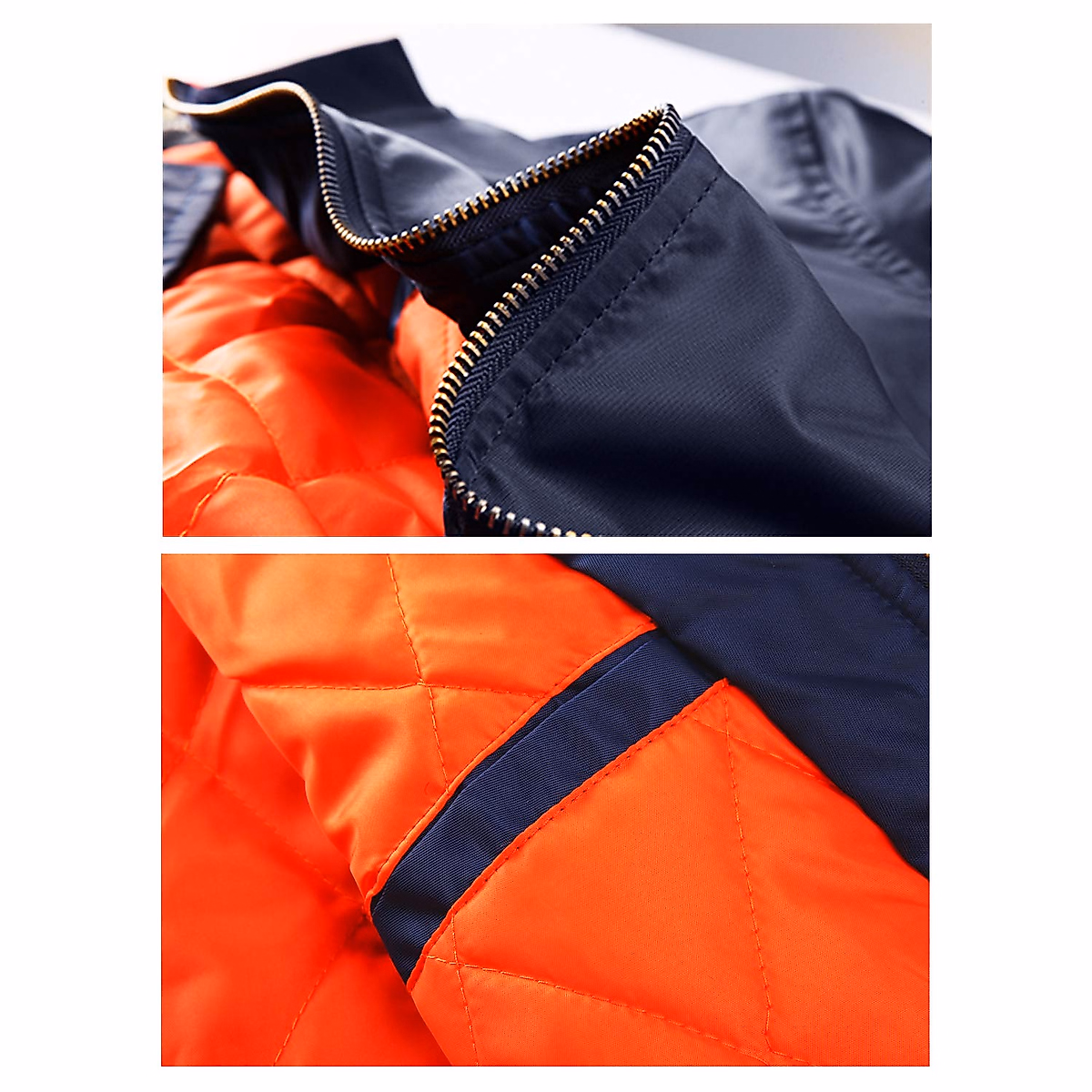 TACVASEN Mens Jackets Navy Bomber Jacket Winter Warm Coats Thicken Sportswear Zip pockets, S