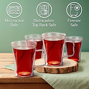 Glass Tea Sets for Adults-Elevate your Tea Time with our Clear Teapot & insulated Cup Set- Tea Pot Sets Kettle w/Infuser for Stove Top & 4 Double Wall Teacups Blooming loose leaf teas Glass Tea set