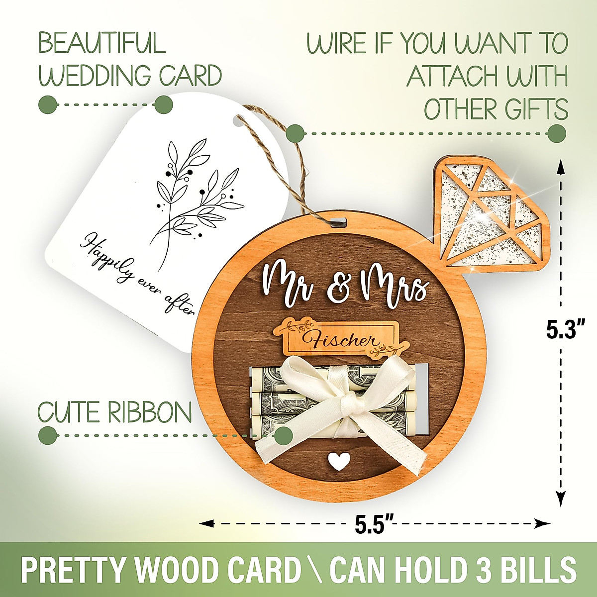 STOFINITY Wedding Cards For Bride And Groom - Congratulations Wedding Card Money Holder For Mr And Mrs, Funny Congrats Wedding Card, Wedding Greeting Card For Newlyweds, Marriage Wedding Gift Card