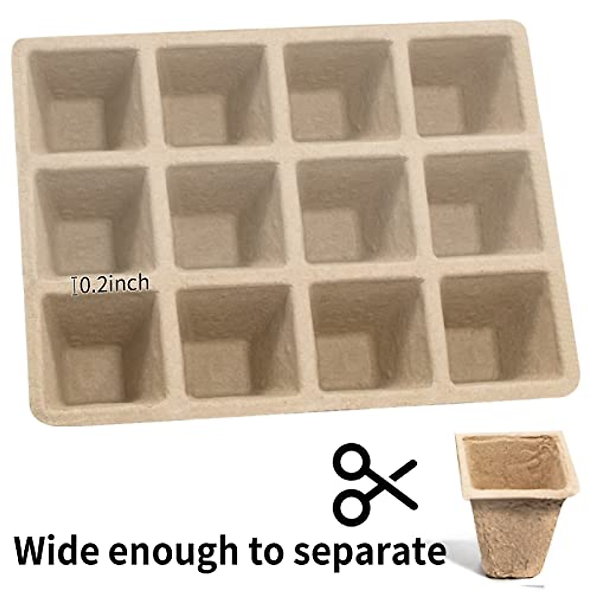 SYITCUN 100 Cells Seed Starter Tray, 10 Pack Seed Starter Kit for Planting Seeds,Biodegradable Peat Pots, Value Germination Kit with 100 Plant Labels, 2 Transplanting Tools, 1 Spray Bottle