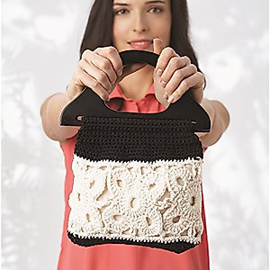 Lily 10201818040 Sugar 'N Cream Super Size Solid Yarn, 4oz, Gauge 4oz Medium, 100% Cotton, Big Ball - Black - Machine Wash & Dry