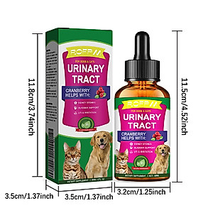 Dog UTI Treatment Cat Urinary Tract Infection Treatment Drops Cat UTI Remedy - Natural Formula Rich in Cranberry and Vitamin C
