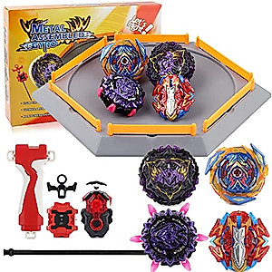 Burst Battle Top Set Itcaoseklu 4 Battling Tops 2 Launchers Blast Gyro Game with Arena, Battling Tops Stadium Gift for Kids Children Boys Ages 6 7 8+