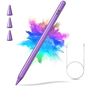 Stylus Pen for iPad, Apple Pencil for 10th/9th Gen, Pro 11" & 12.9", iPad Pencil Compatible with (2018-2022) Apple Air 5th/4th/3rd, Mini 6th/5th, iPad 8th/7th/6th (Purple)