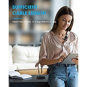 PoP voice Lapel Microphone Lavalier Mic - Noise Cancelling 16 Feet Lav Mic for iPhone Android & Windows Smartphones, Youtube, Interview, Studio, Video Recording (Single Head Omnidirectional Condenser)
