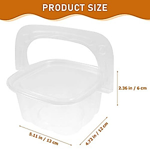 SOLUSTRE 10pcs Mini Cake Box Plastic Fruit Bowls Disposable Dessert Holder Reusable Salad Sushi Container Cupcake Packaging Treat Boxes Vegetable Saving Bowls Transparent