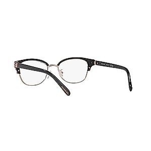 Coach HC6195 Prescription Eyewear Frames, Shiny Rose Gold/Grey Signature C/Demo Lens, 53 mm