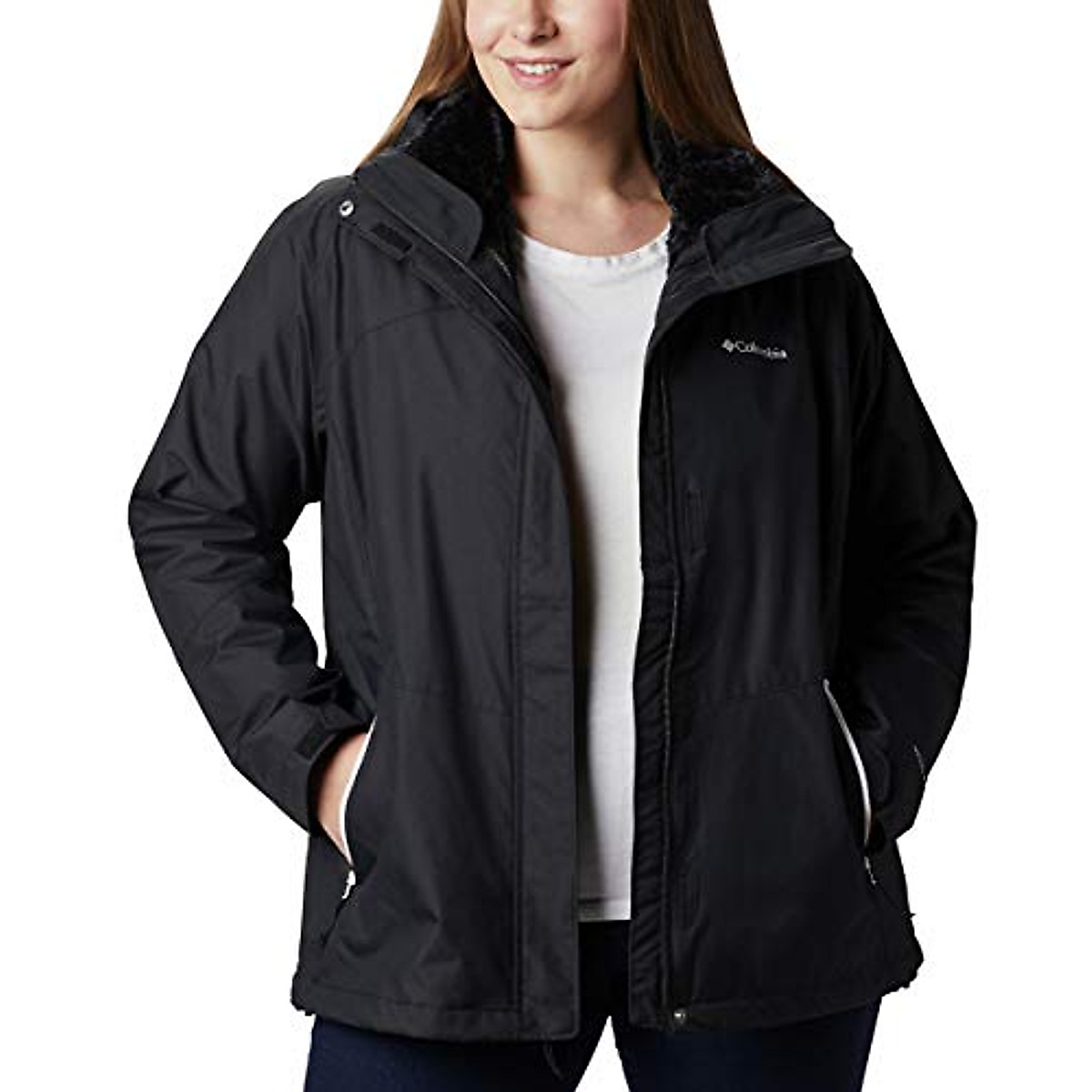 Columbia Women’s Bugaboo II Fleece Interchange Winter Jacket, Waterproof & Breathable, Black, Medium