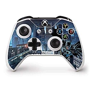 Skinit Decal Gaming Skin compatible with Xbox One S Controller - Officially Licensed Warner Bros Batman Jumps from Building Design