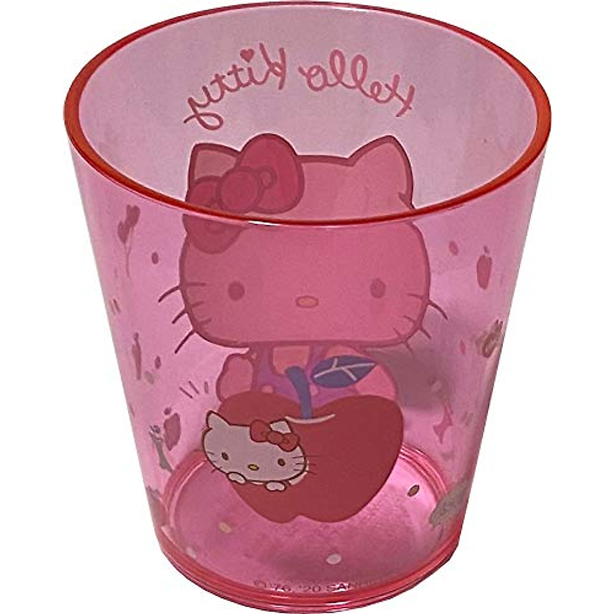 Sanrio Hello Kitty Plastic Cups 7.8 × 8.5 × 7.8 cm 260ml Dinnerware Drinkware Saucers Kitchen (Red)