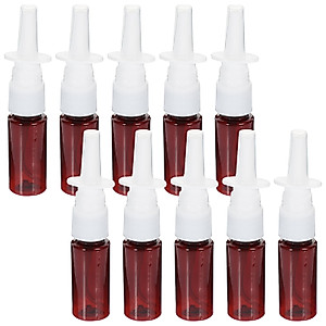 ARTIBETTER Empty Nasal Spray Bottle Amber Plastic Fine Mist Sprayers Refillable Container for Essential Oils Aromatherapy Perfume 15ml 10pcs