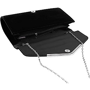 BBjinronjy Women Clutch Purse Evening Bag Prom Handbag With Detachable Chain for Wedding Velvet Elegant (Black)
