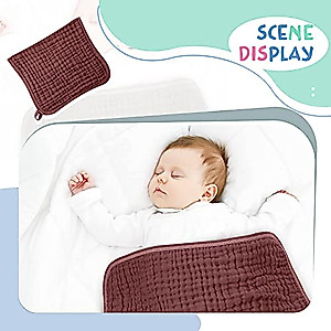 Irenare 6 Pieces Large 20 x 10 Inch Burp Cloths Multi-Colors Muslin Washcloths Baby Burping Diapers 6 Absorbent