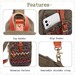 TSD Brand Four Season Canvas Sling Bag (Olive)