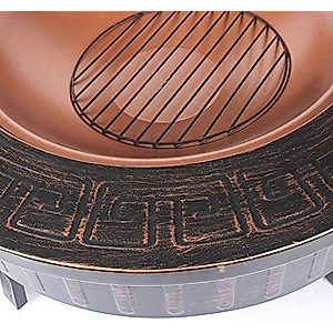 LEAYAN Garden Fire Pit Portable Grill Barbecue Rack Fire Pit Tables for Patio, BBQ Grill, Heat-Resistant Coating, Outdoor Entertainment, Campfire Pit with Cover BBQ Cooking for Camping Backyard