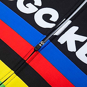 SGCIKER Mens Thermal Fleece Cycling Jerseys, Winter Long Sleeve Warmer Bike Jacket Cycle Coat (Black, Large)