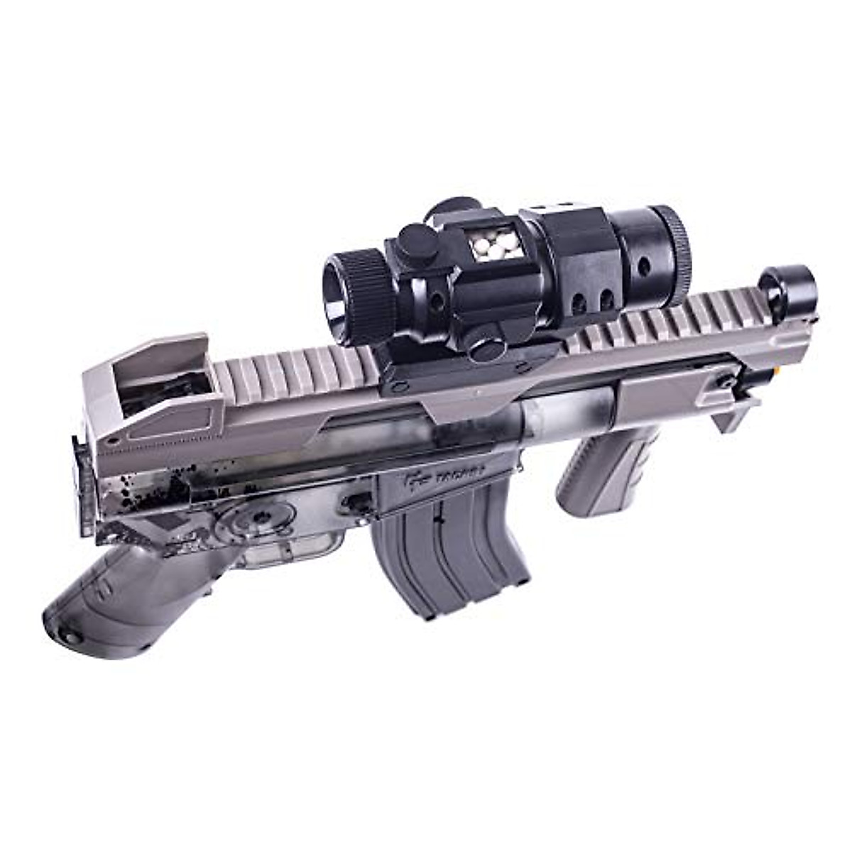 Game Face GFRPKTGS Ghost Affliction Full-Auto Airsoft Rifle And Spring-Powered Pistol Kit, Grey/Smoke