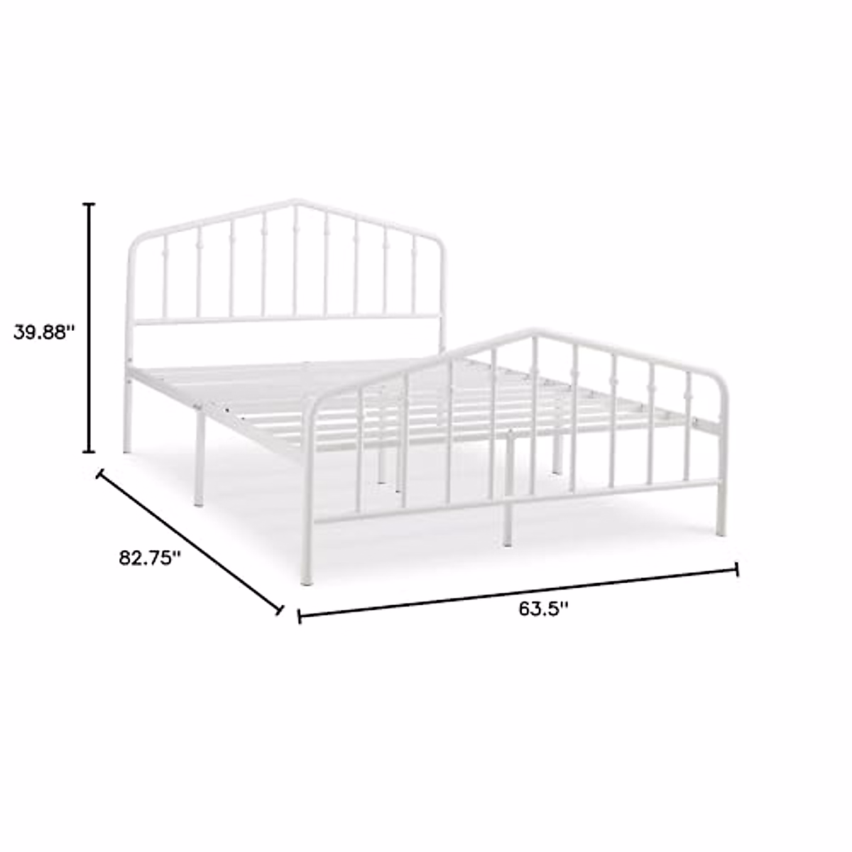 Signature Design by Ashley Casual Trentlore Metal Bed, Full, White