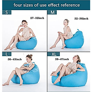 Stuffed Animal Storage Bean Bag Cover (No Filler) Extra Soft Beanbag Seat Chair Covers-Cotton Linen Memory Foam Beanbag Replacement Cover for Adults Kids Without Filling