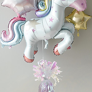 PAPER FAIR Ombre Iridescent Heavy Solid Balloon Weights Pack of 12, Table Centerpiece DIY Décor for Bridal Shower, Party Decoration, (5 oz, 4.7 inches Tall) Balloon Anchor for Helium Balloon