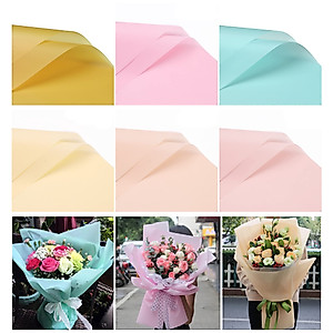JOSON 30 sheets/6 colors Flower wrapping paper Korean solid color translucent flower shop floral gift bouquet flower wrapping paper Matte paper