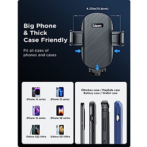 LISEN Car Phone Holder Mount, Dashboard Phone Holder for Car, [Upgrade Super Stickiness & Firmly Grip] Phone Mount for Car Universal Car Phone Holder Compatible for iPhone 14 13 Pro Max Mini Samsung