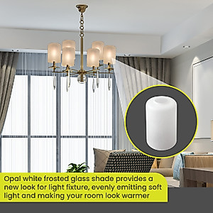 Bubble glass lamp Shade, 3 Packs seeded glass shade replacement Frosted white cylinder for pendant light fixture table lamps chandelier 1" 5/8 fitter