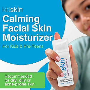 Kidskin Calming Moisturizer, Facial Moisturizing Lotion for Kids 8 and Up, Moisturizer for Dry Skin and All Skin Types, Kids Lotion with White Tea Extract, Gentle Skin Moisturizer, 30 ml